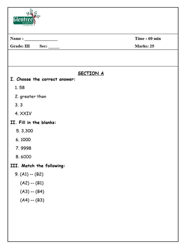 Gr3 Math PT1 RWS AK1 | PDF