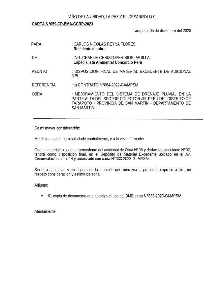 CAARTA DME Carta N°059 | PDF
