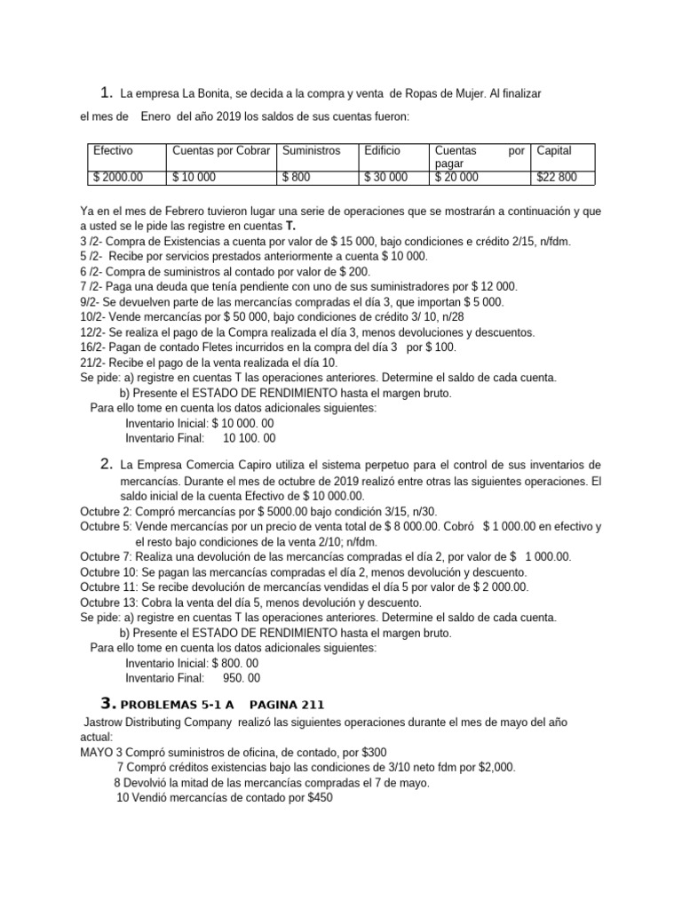 Ejercicios de CP 3 y 4 | PDF