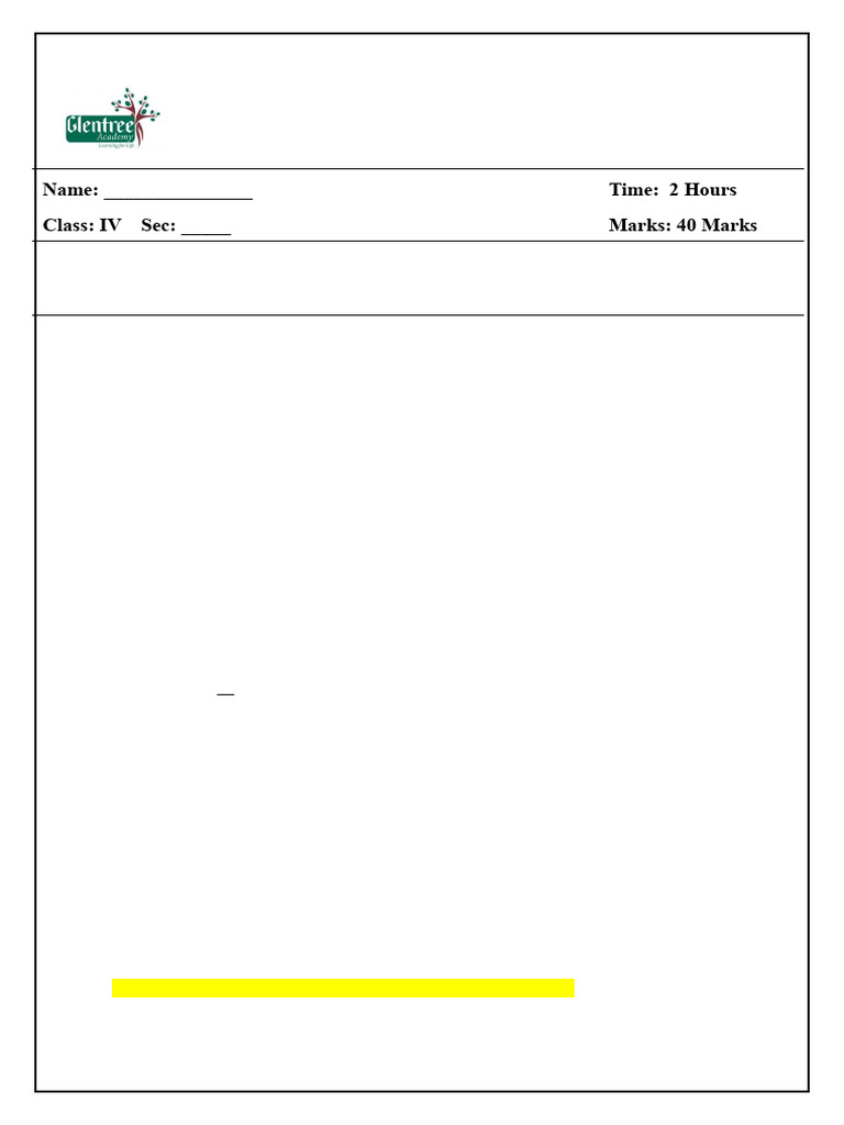 GR4 English MT Revision AK 1 | PDF | Noun | English Language