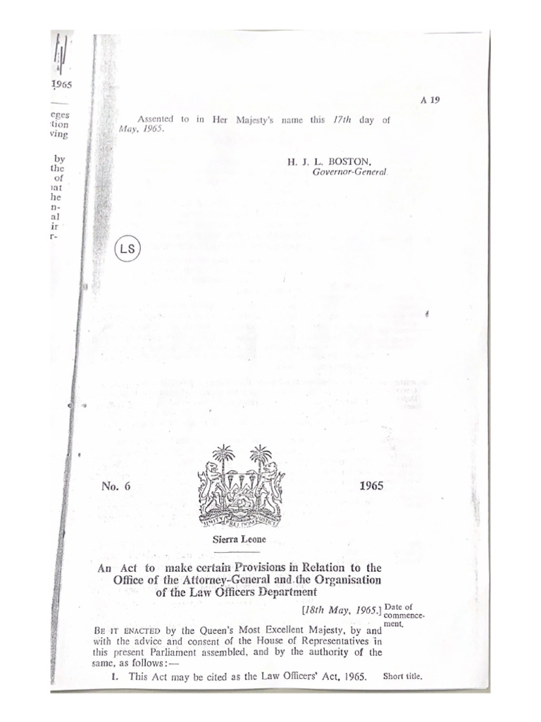 Law Officers Act | PDF