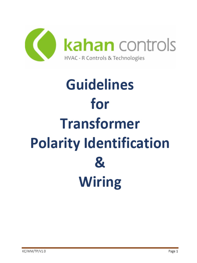 Guidelines for Transformer Polarity Identification and Wiring | PDF