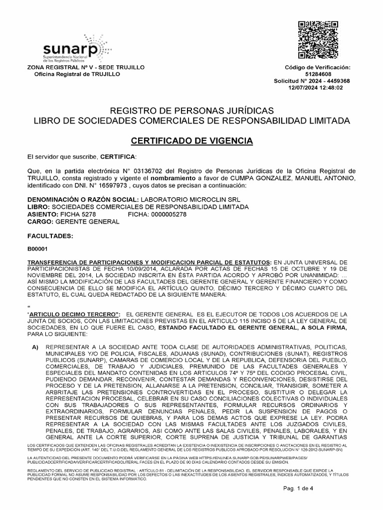 Vigencia de Poder - Julio 2024 | PDF