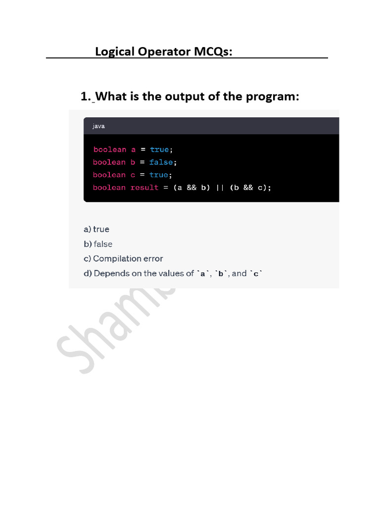 Logical Operator | PDF Logical Operator | PDF
