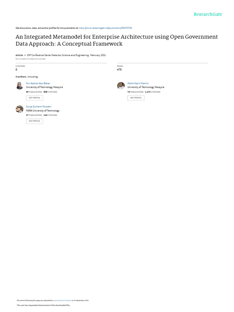 An Integrated Metamodel For Enterprise Architecture Using Open ...