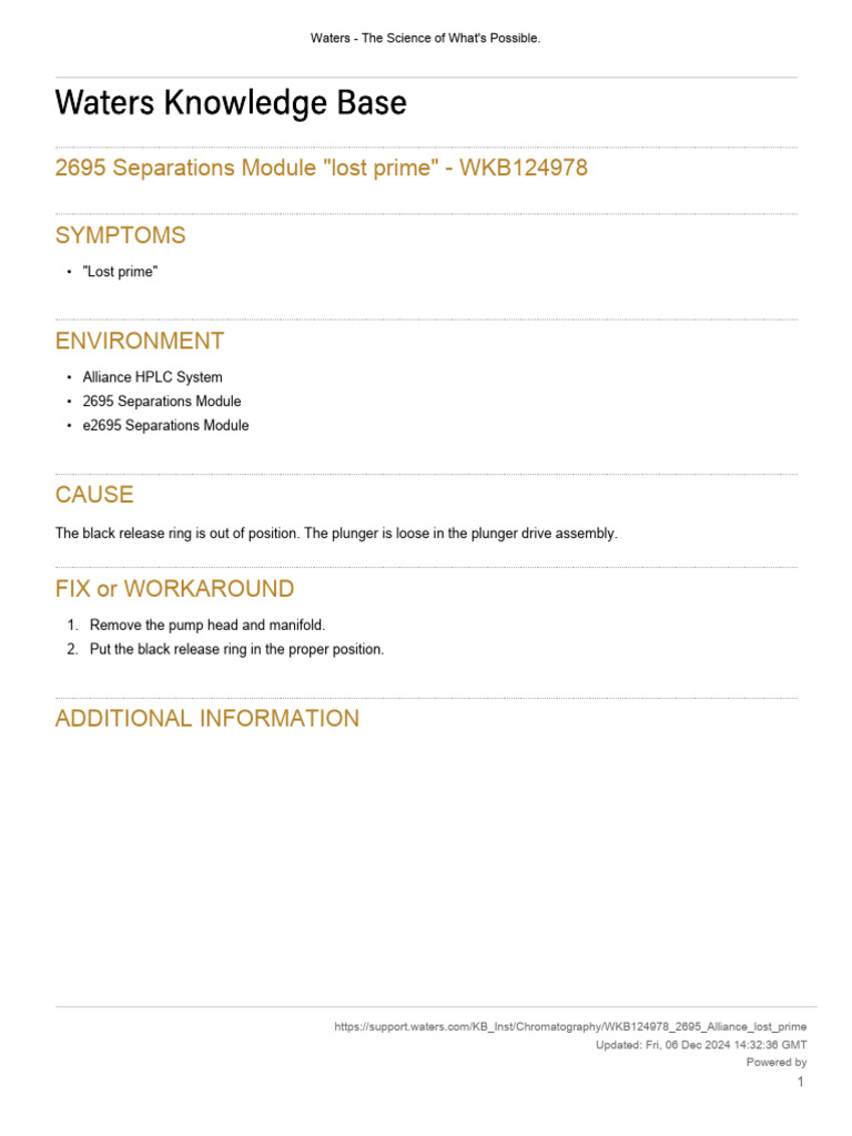2695 Separations Module - Lost Prime - WKB124978 | PDF