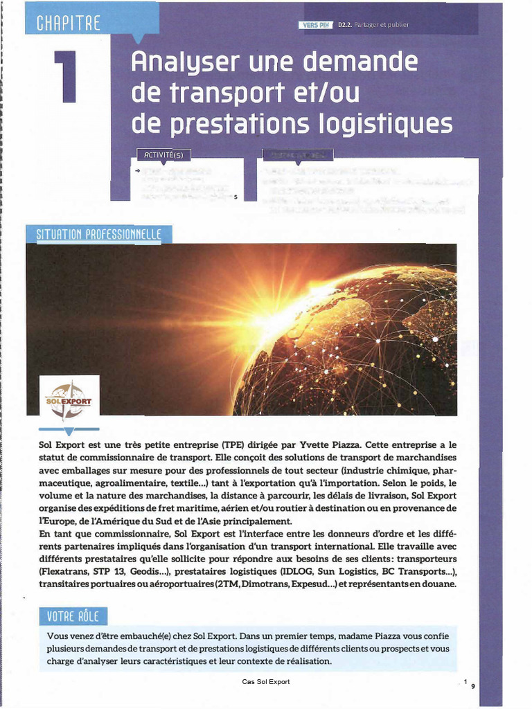 Logistique et Transport chez Sol Export | PDF | Tarif | Transport