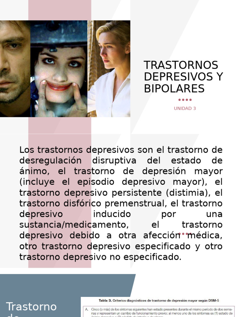 TRASTORNOS DEPRESIVOS Y BIPOLARES | PDF | Trastorno depresivo mayor | Depresión (estado de ánimo)
