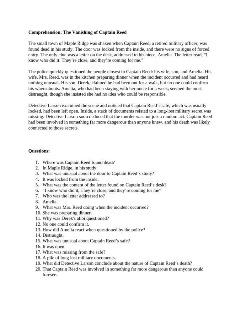 Comprehension 1 | PDF