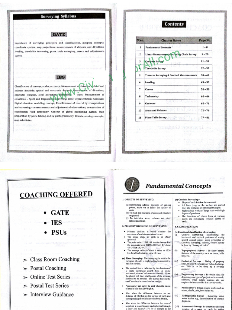 Survey Civil Ace Notes | PDF