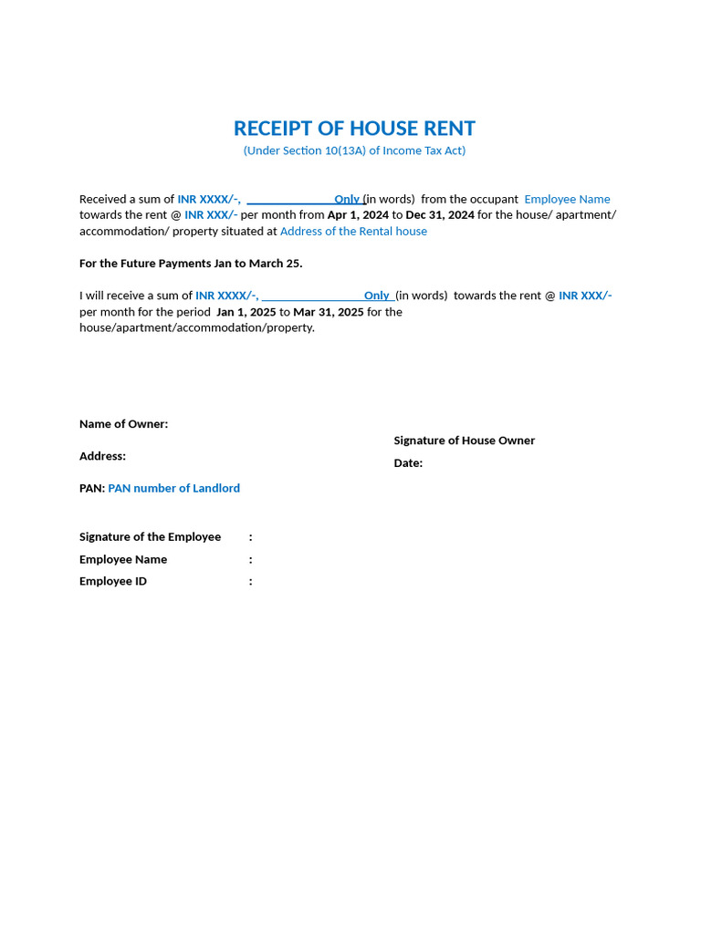 House Rent Voucher | PDF
