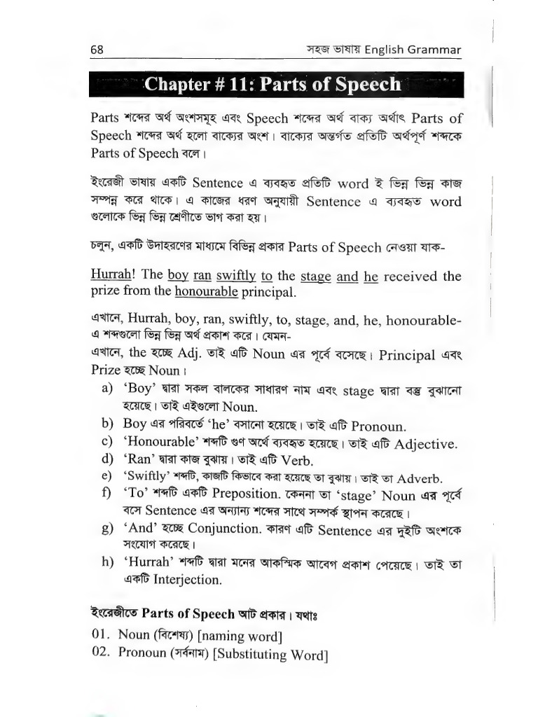 Chapter #11 Parts of Speech | PDF