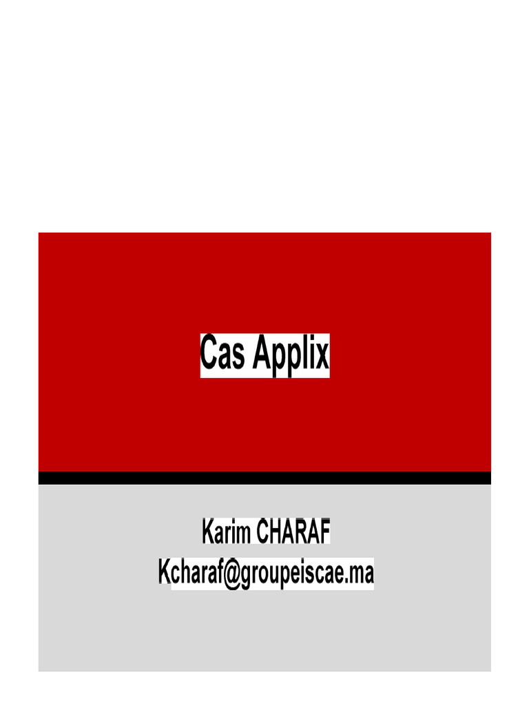 CHARAF - Cas Applix - PRTCD | PDF