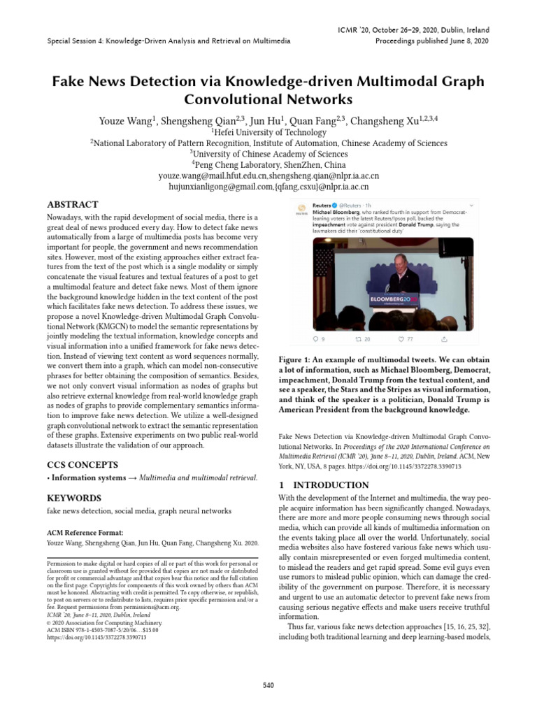 Fake News Detection Via Knowledge-Driven Multimodal Graph Convolutional Networks | PDF ...
