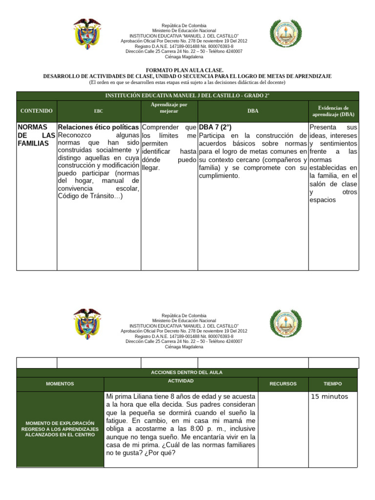 SOC 1° (6) normas de las familias | PDF