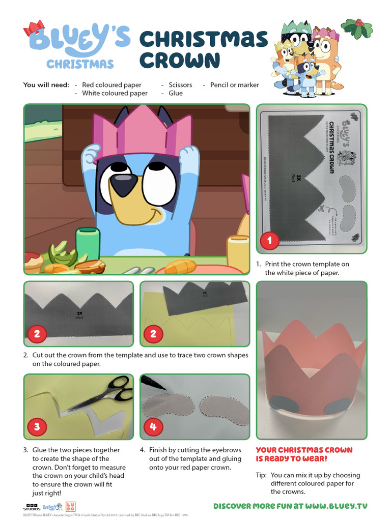 BBC - Bluey - Christmas-BCrown - Instructions - FA Festival Crown | PDF ...