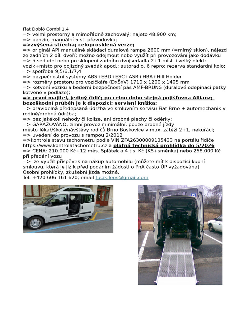 Fiat Doblo s rampou | PDF
