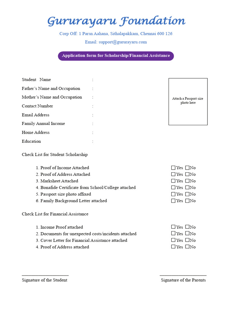 Gururayaru-Foundation-Application-Form | PDF