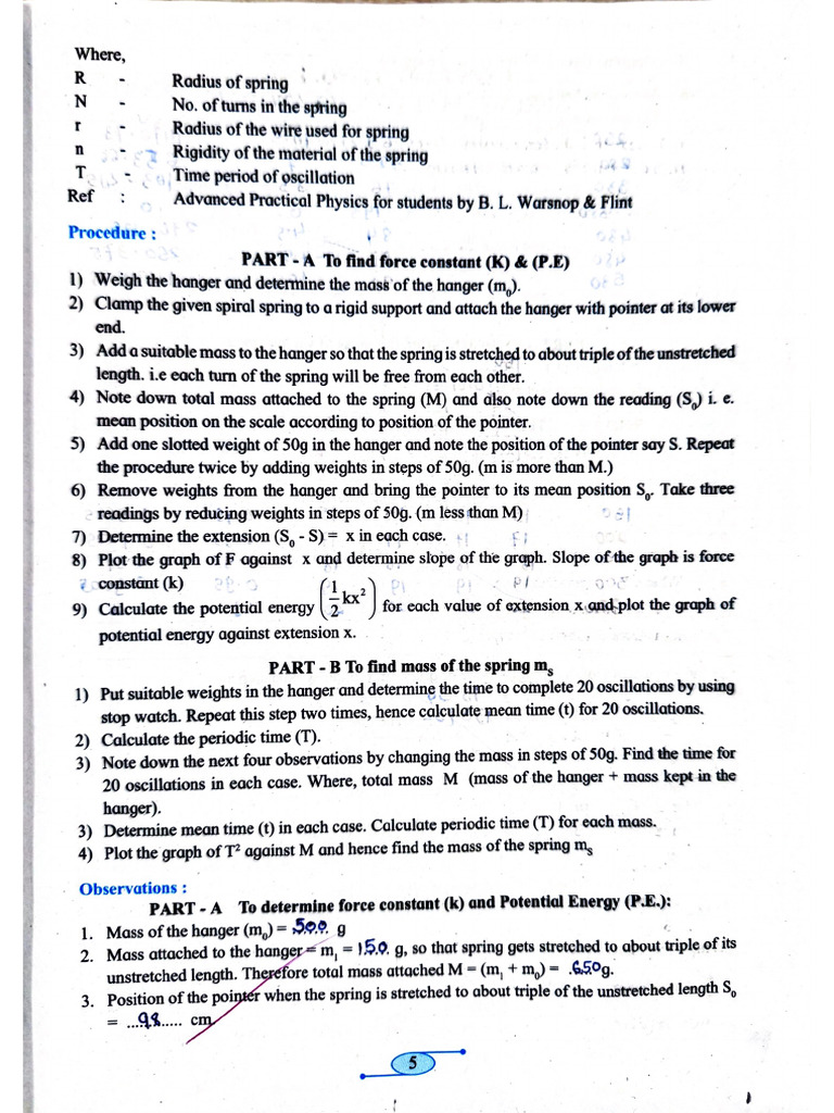 SR HSC Physics Practical Record | PDF