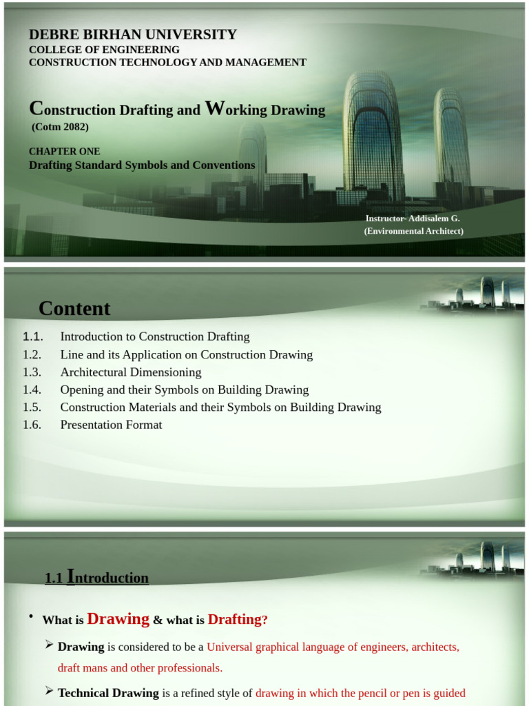 Construction Drafting Essentials Guide | PDF | Technical Drawing | Door