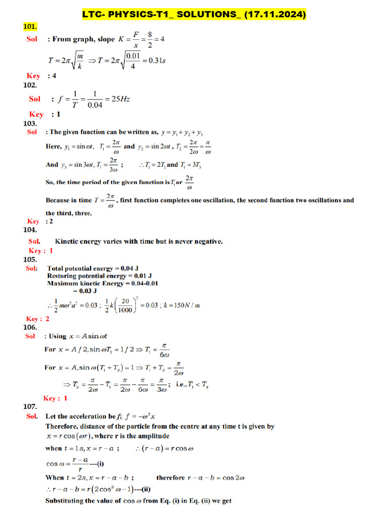 Ltc-Phy-T1 Solutions 17.11 | PDF