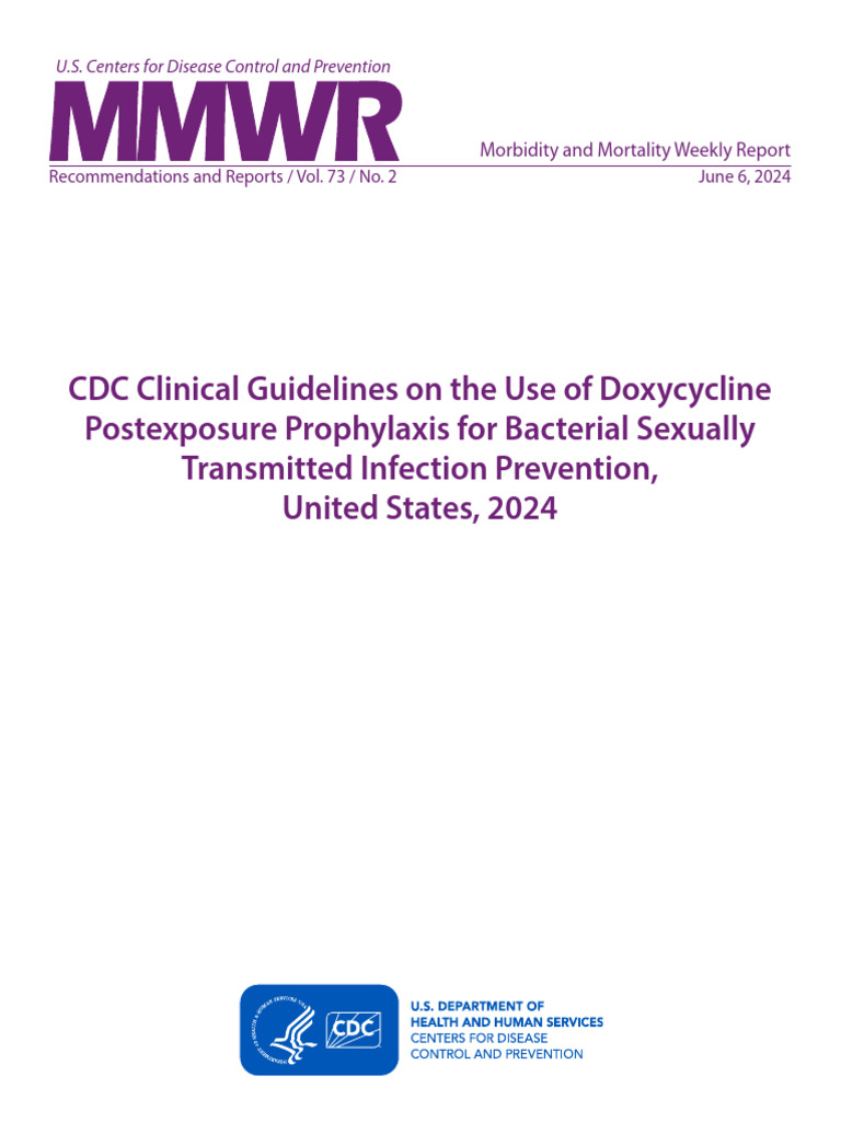 CDC Clinical Guidelines On The Use of Doxycycline Postexposure ...