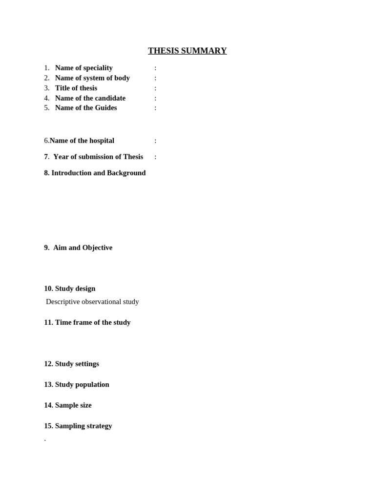 Thesis Summary | PDF