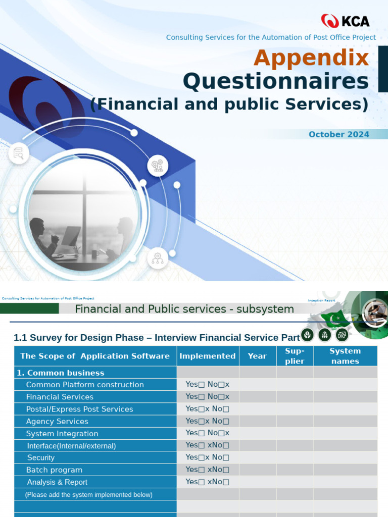 KCA-Consulting Questionnaire_KCA_v0.97 | PDF | Banks | Enterprise Resource Planning