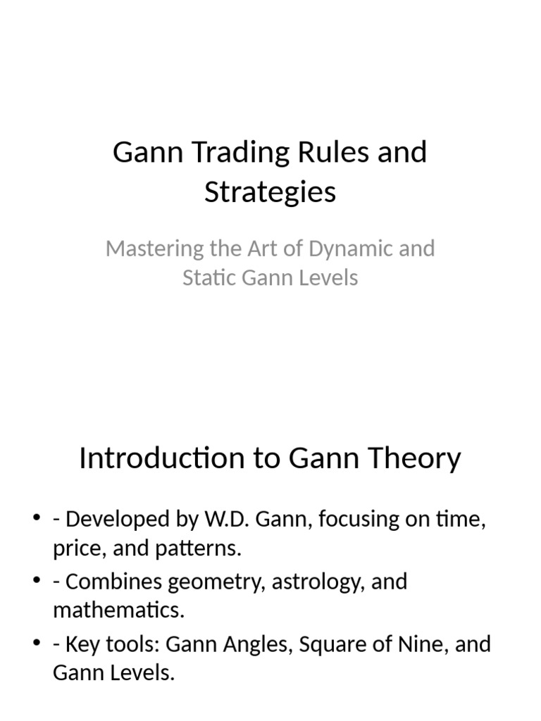 Gann Trading: Mastering Key Levels | PDF | Market Trend