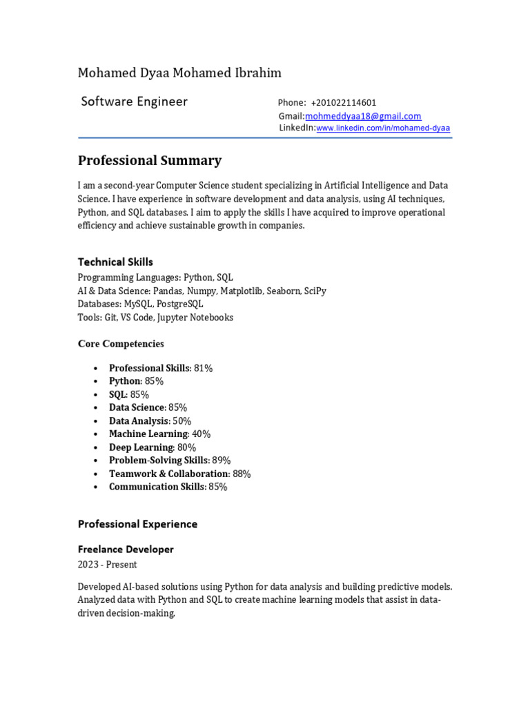 Mohamed Dyaa Mohamed Ibrahim | PDF | Data Science | Artificial Intelligence