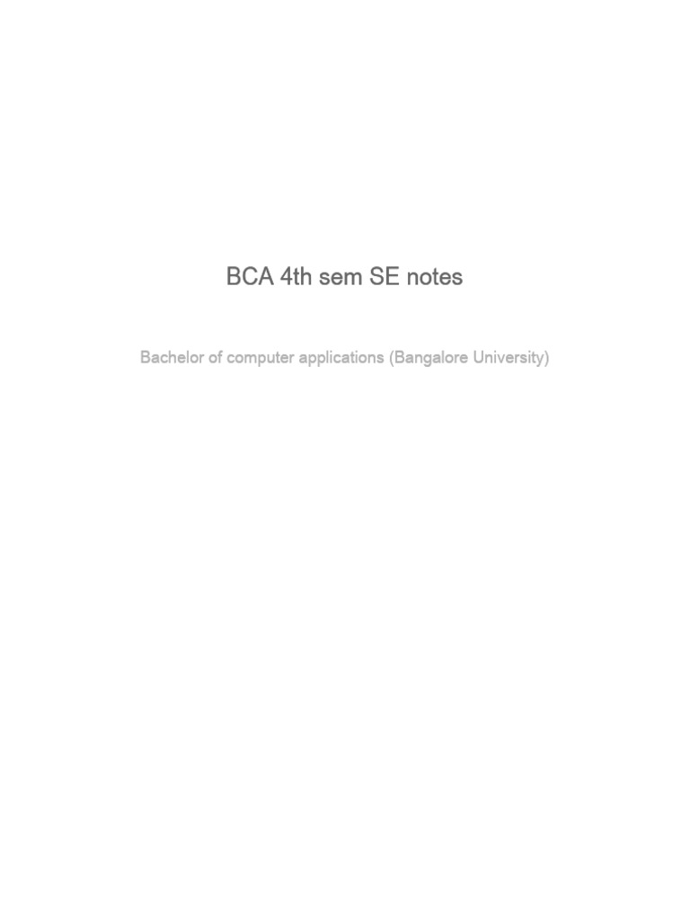 Bca 4th Sem Se Notes | PDF | Academic Degree | Science Education
