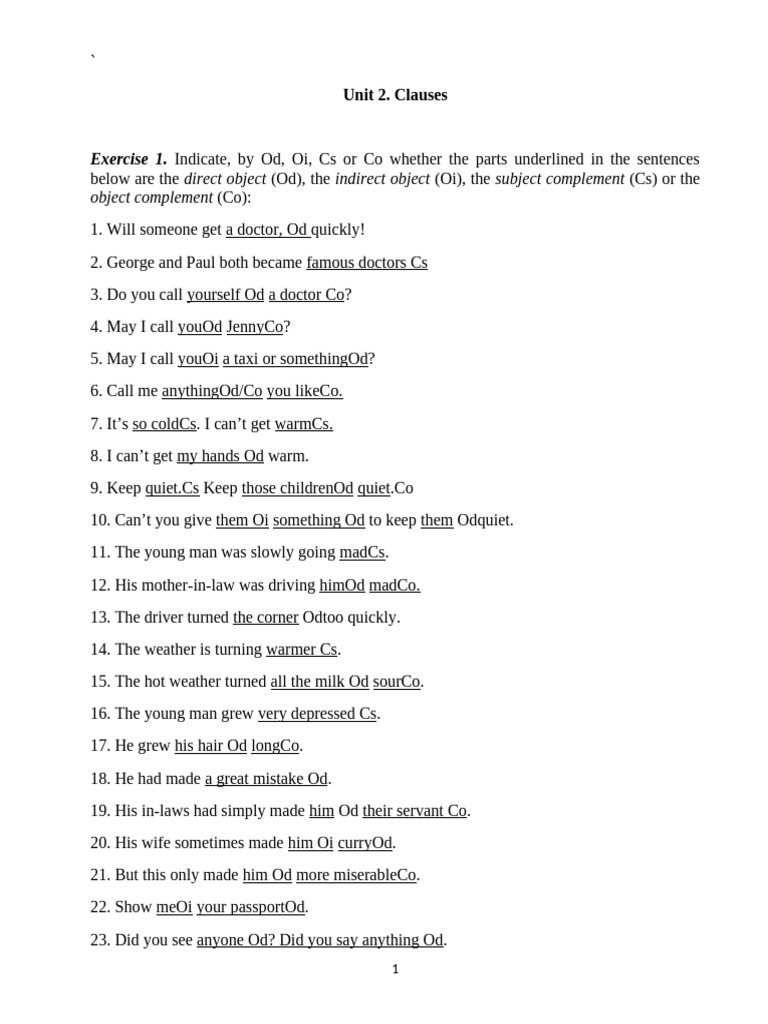3. Ex Clauses - St's | PDF | Clause | Syntax