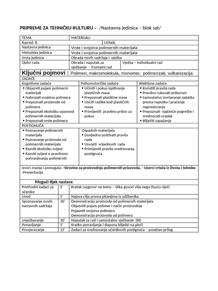 Vrste I Svojstva Polimernih Materijala | PDF