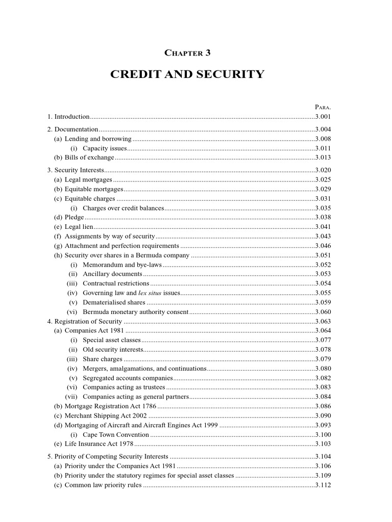 Credit and Security Interests Overview | PDF | Security Interest ...