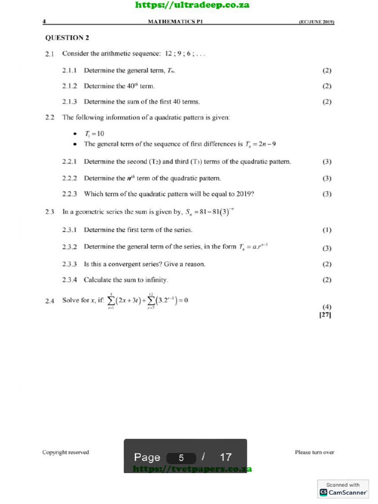 Online Test (Summer Classes) | PDF