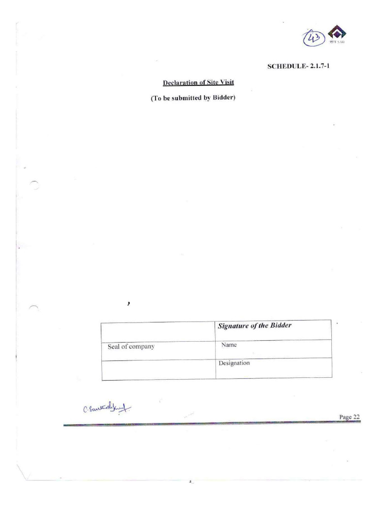 Site Visit Declaration | PDF