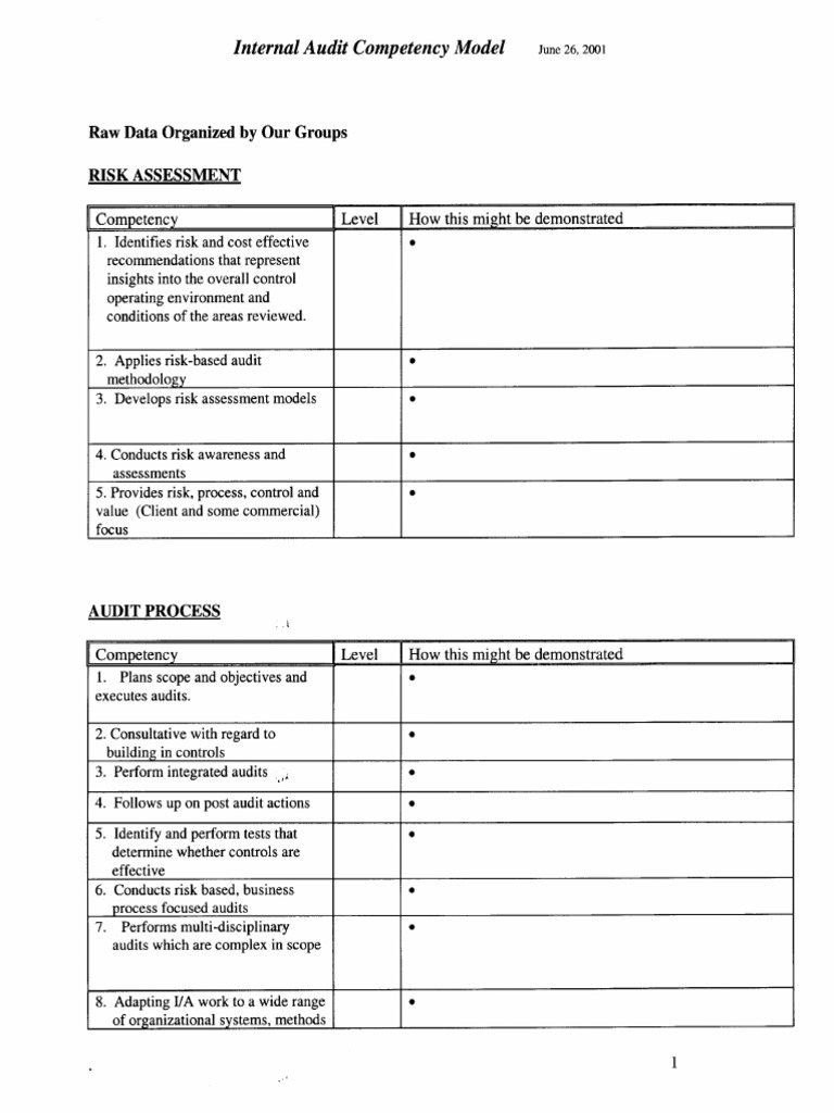 Internal Audit Competency Model | PDF