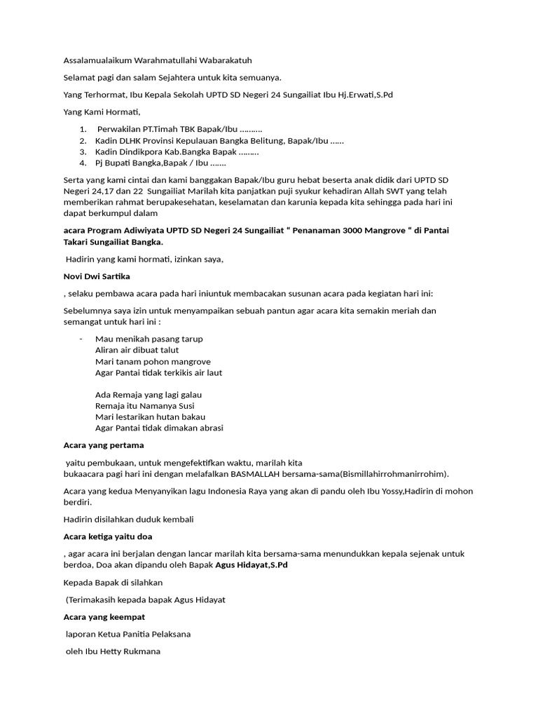 Contoh Susunan Acara Semi Formal | PDF