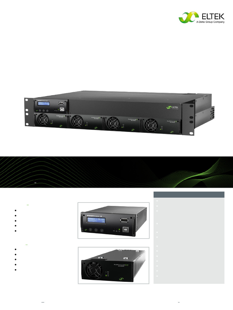 Datasheet Flatpack2 2u Integrated Ds - 200010.ds3 - 1 - 7 - 1 | PDF | Power Supply | Usb