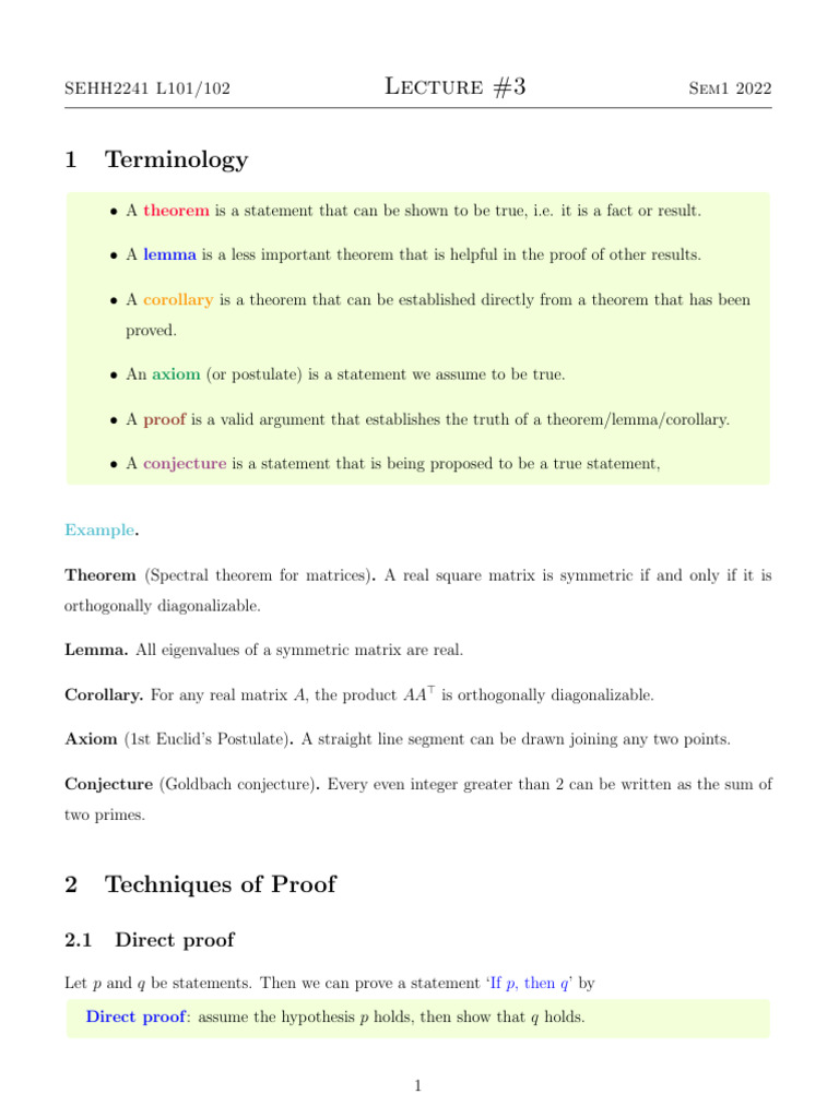 Sehh2241 Lecture 3 Pdf Theorem Mathematical Proof