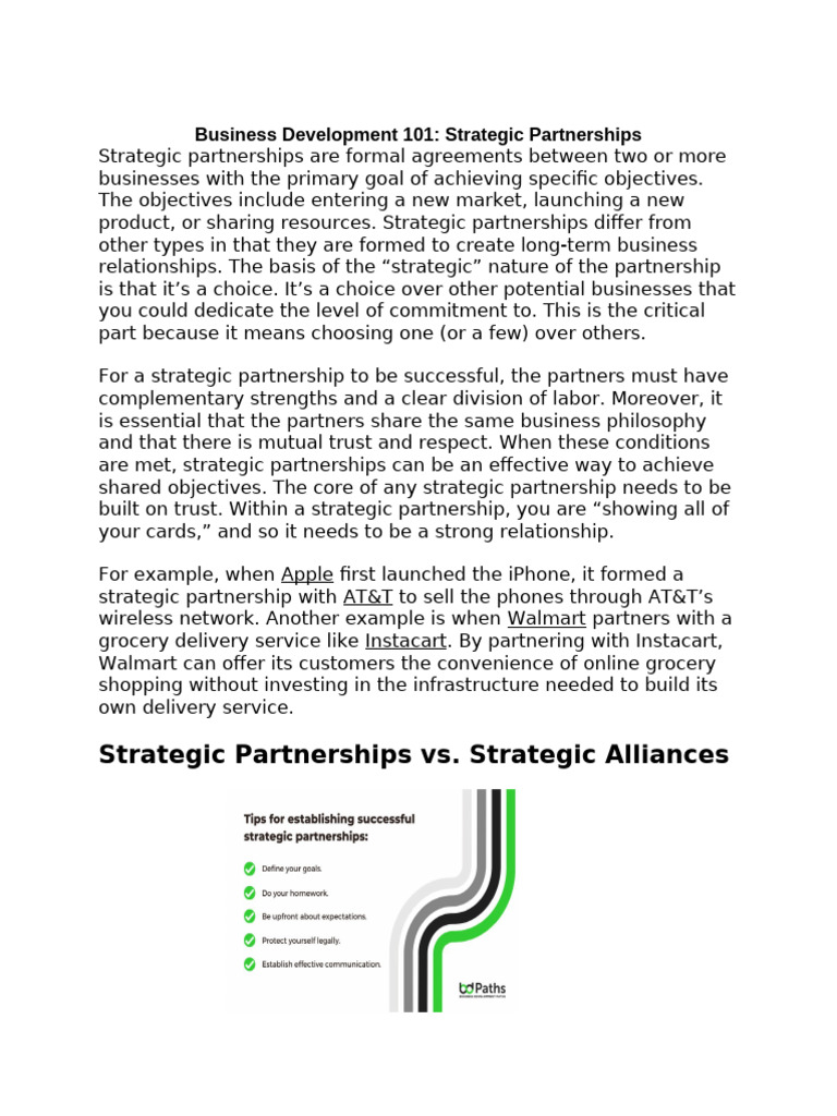 Business Development 101 | PDF | Partnership | Joint Venture