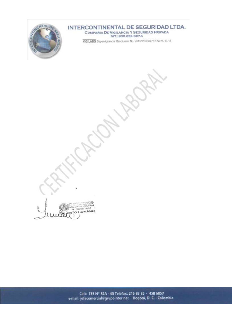 Laboral Intercontinental Yoelis | PDF