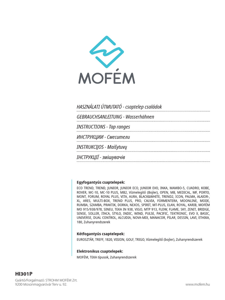 HI301P_hasznalati_utmutato_mofem_csaptelep_230428_preview | PDF