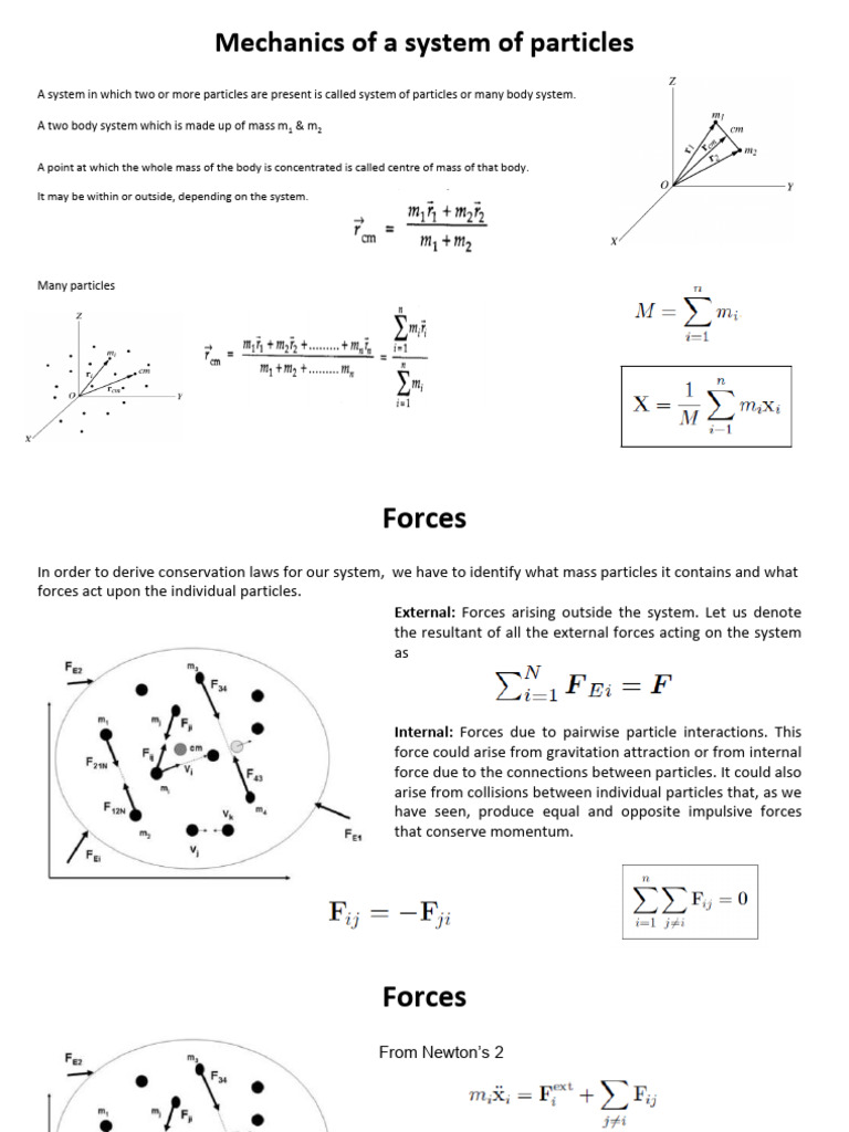 Mechanics of Particle Systems Explained | PDF | Momentum | Force