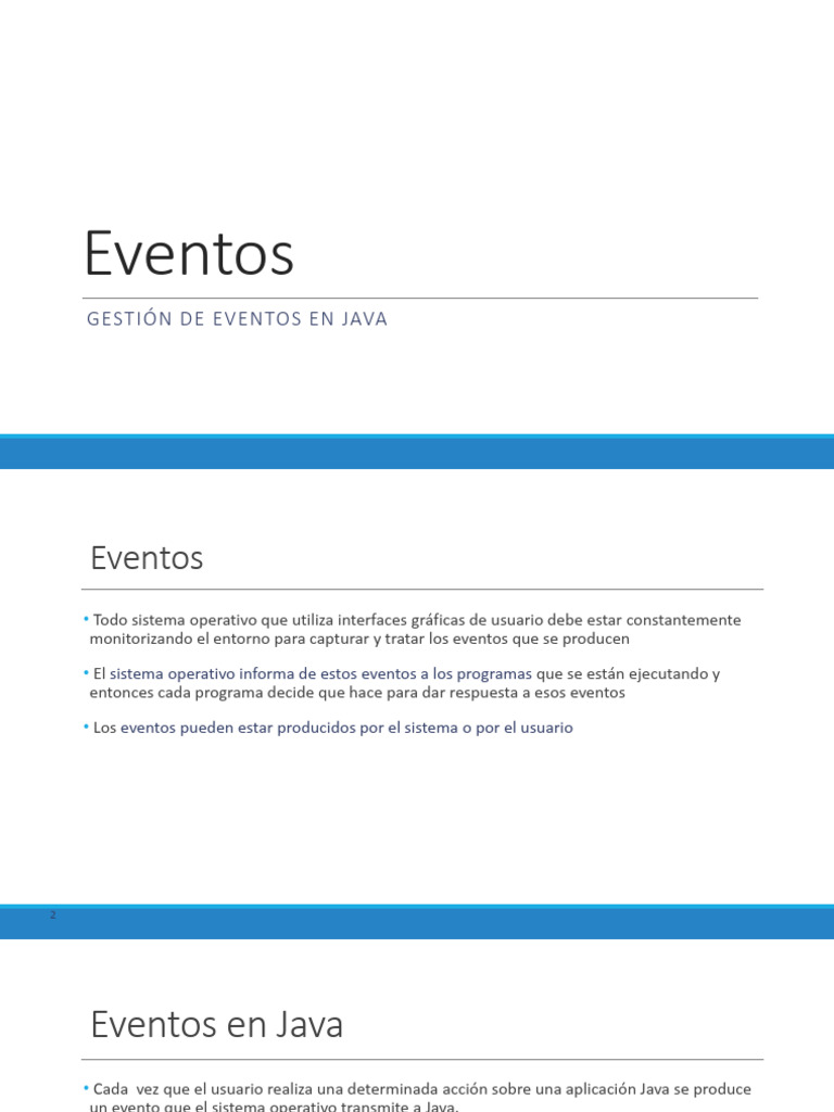 Gestión de Eventos en Java: Guía Completa | PDF | Java (lenguaje de ...