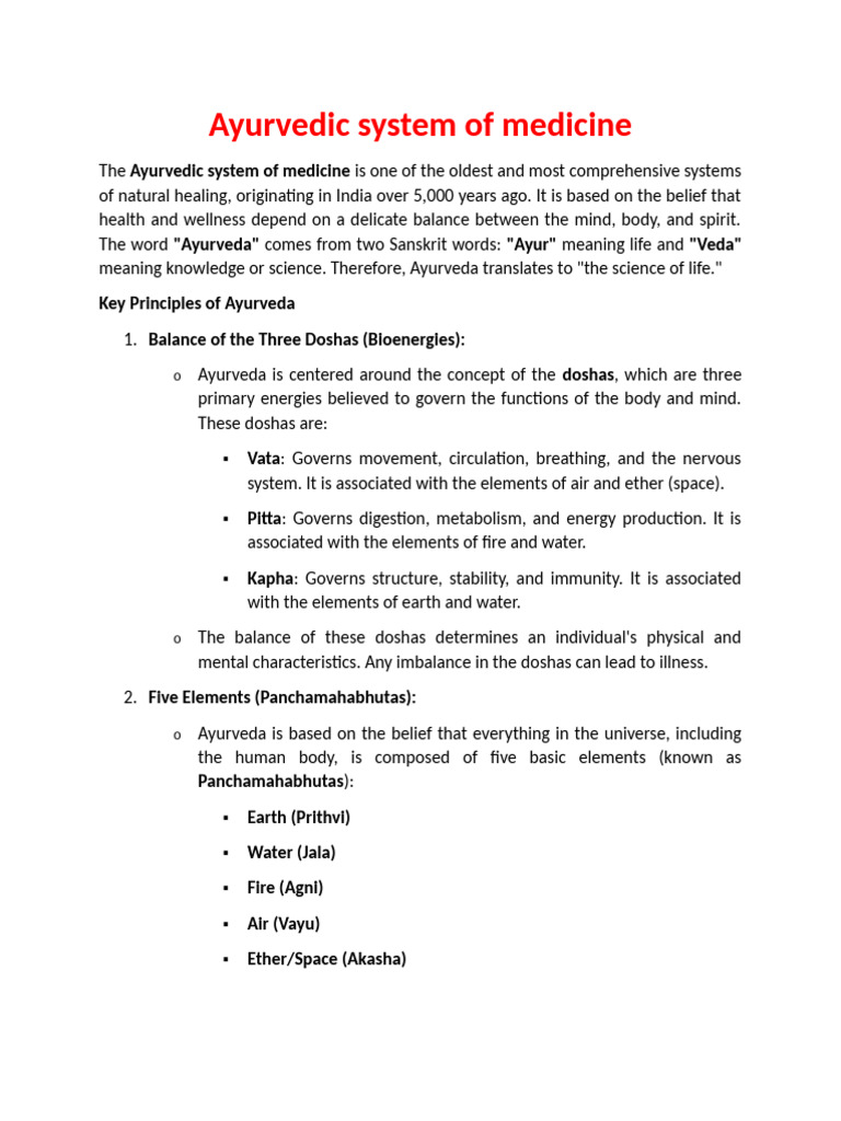 Understanding Ayurveda: Principles & Benefits | PDF | Ayurveda | Medicine