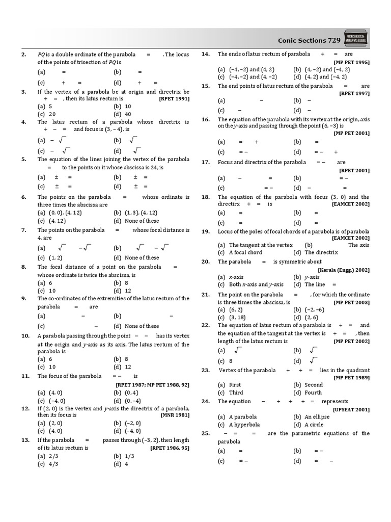 Chp. 18-Conic Section-(Part 1) | PDF | Geometric Shapes | Algebraic ...