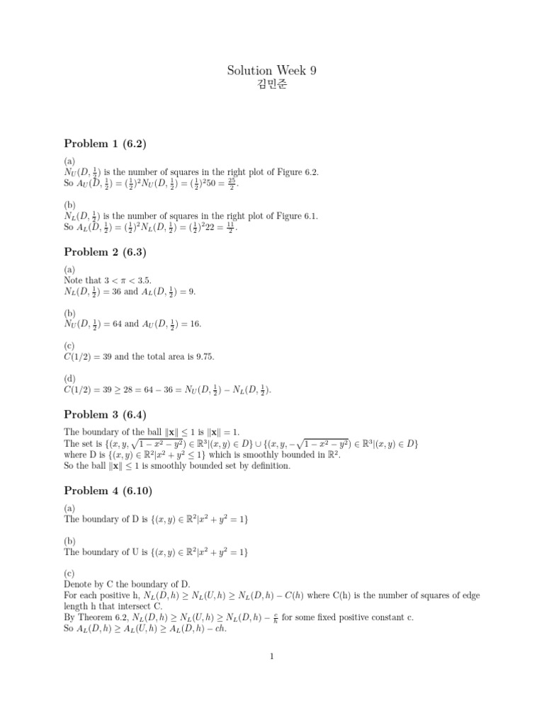Calculus2 Week9 Solutions | PDF