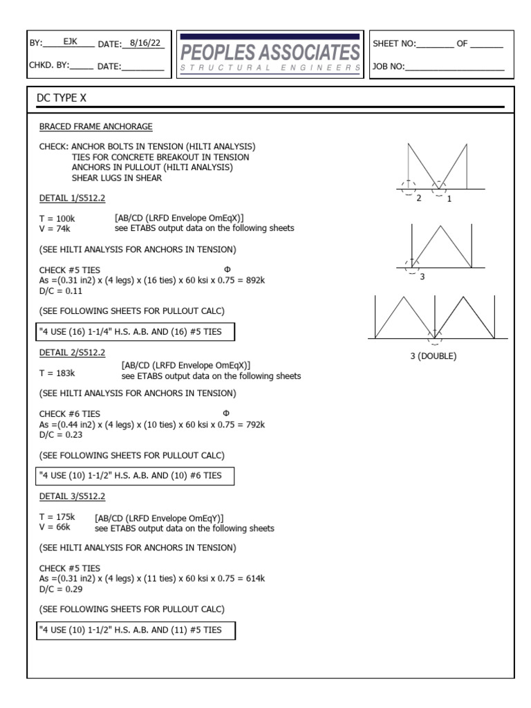 Braced Frame Anchorage | PDF | Bending | Building Engineering