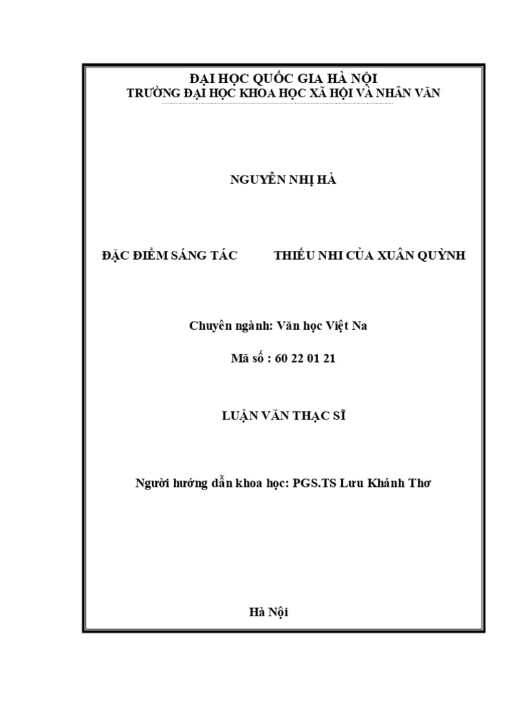 (123doc) - Dac-Diem-Sang-Tac-Cho-Thieu-Nhi-Cua-Xuan-Quynh | PDF